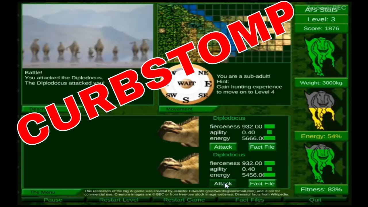 Big Al Allosaurus Gameplay 4/4: DEATH BY DIPLODOCUS - YouTube
