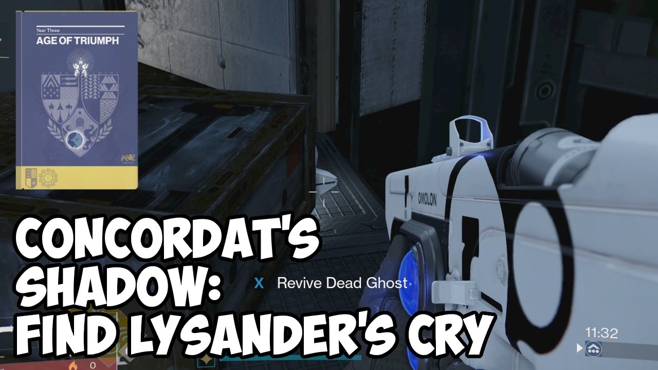 Destiny AGE OF TRIUMPH Concordat's Shadow! Find Lysander's Cry! - YouTube