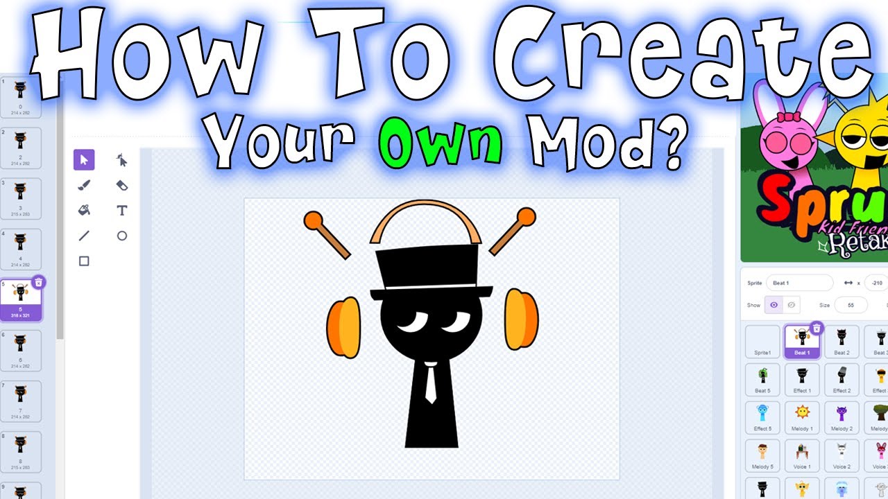 How To Сreating Your Own Mod For Sprunki Where Everyone Is Mr.Black Hat ...