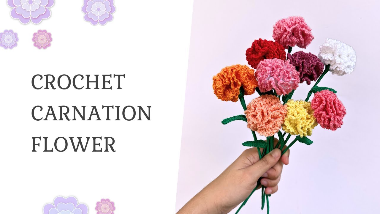 Crochet Carnation Flower | Crochet Tutorial For Beginners - YouTube