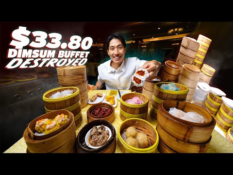 $33 ALL YOU CAN EAT Dim Sum Buffet Challenge! | I Ate Three Trolleys Worth Of Food?!