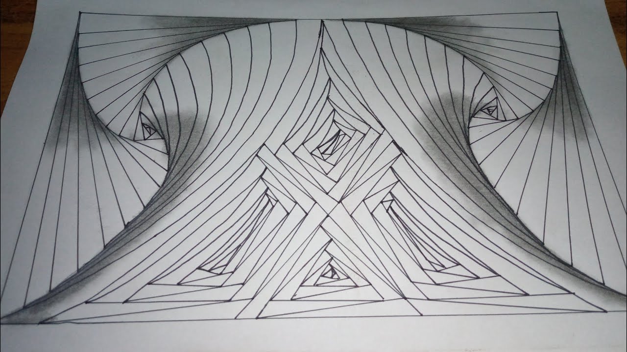 Mind blowing art how to draw 3d line illusion - YouTube