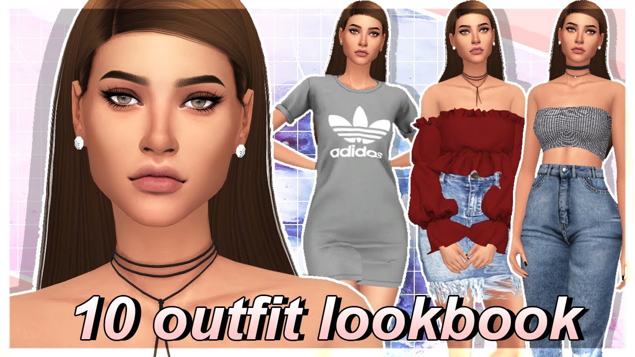 The Sims 4 CAS: 10 Outfit Lookbook (Group Collab) | FULL CC LIST - YouTube