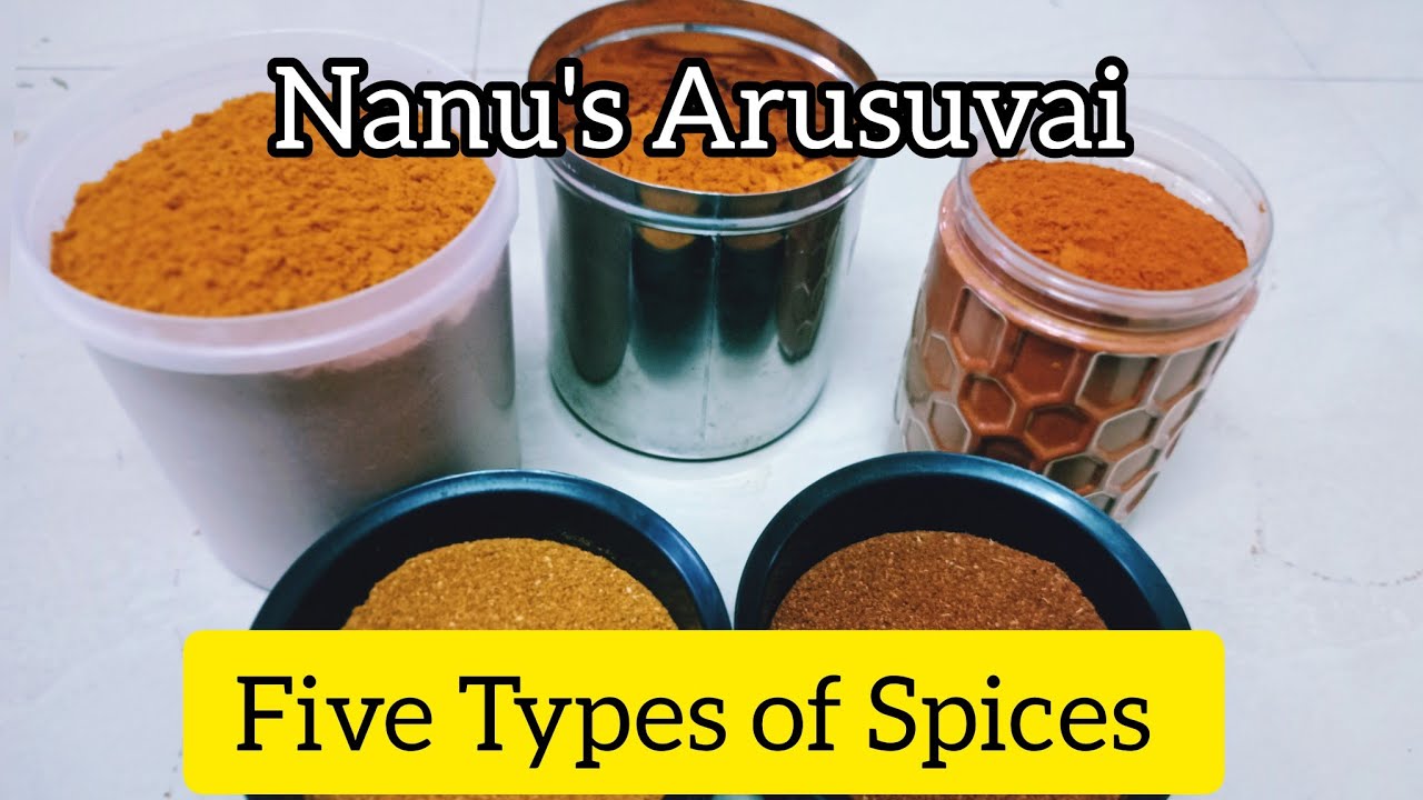 Five Types of Spices/#Kuzhambu Milagai Powder - YouTube