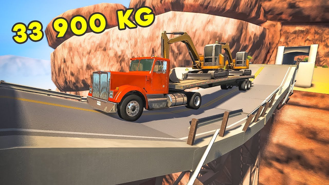 Collapsing Bridge (Heavy Truck) - Beamng drive | SpeedRolls - YouTube