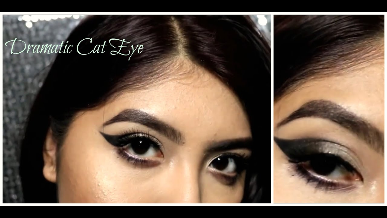 Dramatic Cat Eye Makeup | Silver & Black - YouTube