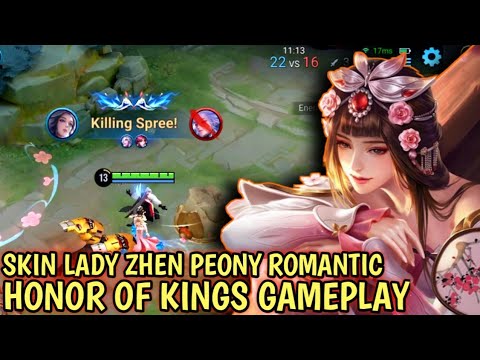 Honor Of Kings Lady Zhen Skin Peony Romantic | Pro Gameplay Honor Of ...