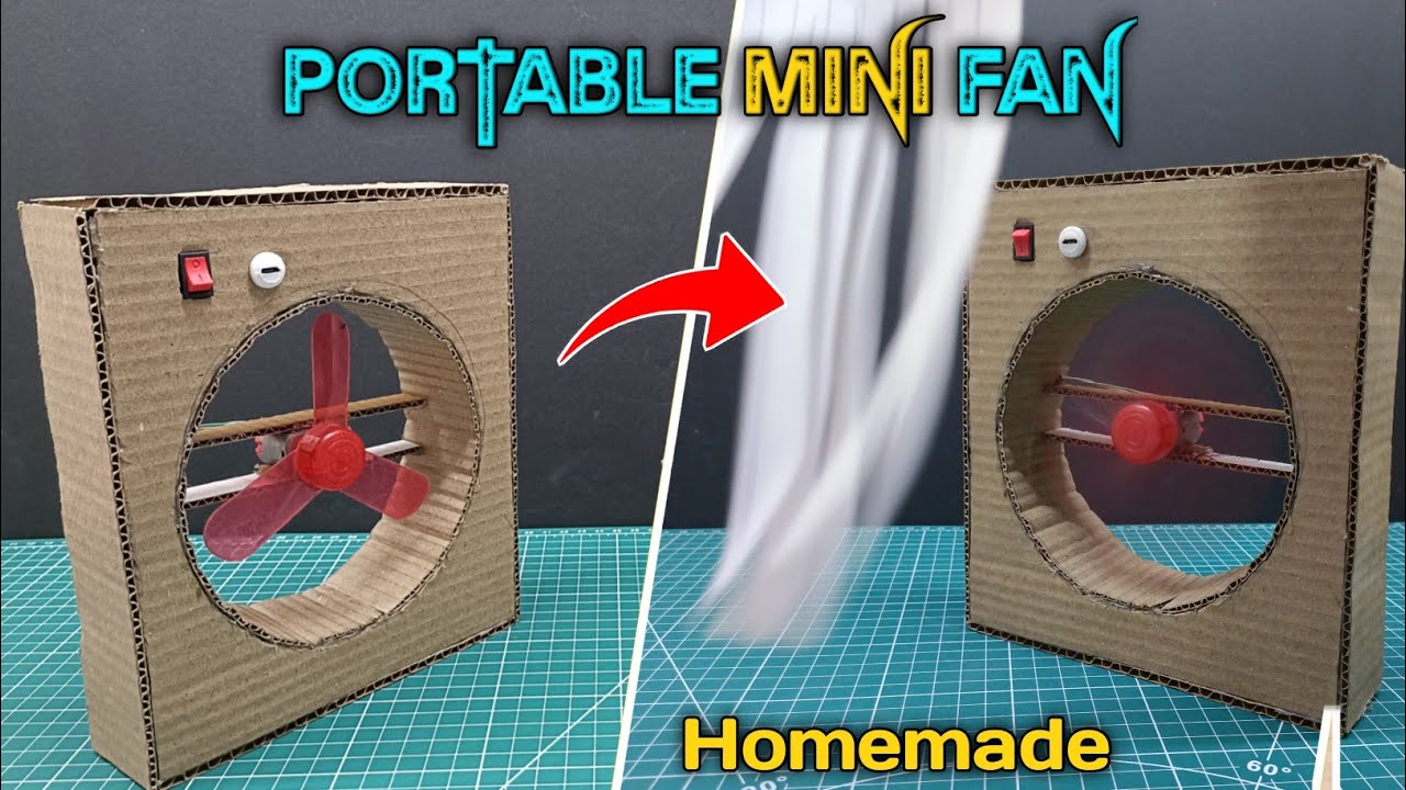 How To Make Portable Mini Fan With DC Motor | Homemade Mini Fan Kaise ...