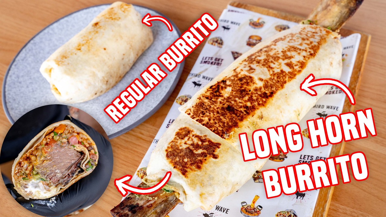 Long Horn Burrito. Bigger than your arm AND mouth. - YouTube