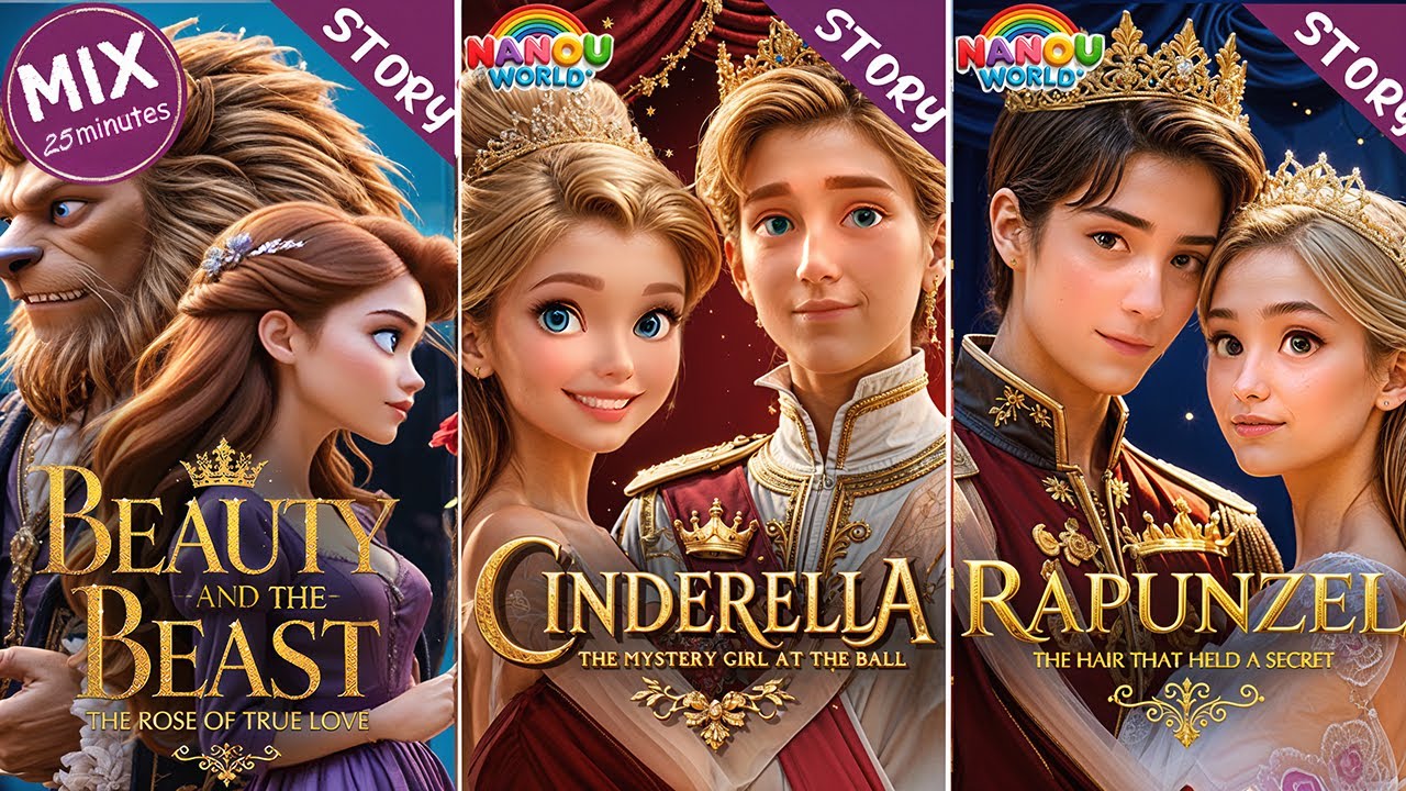 25-Min Compilation 👗🌹| Cinderella + Rapunzel + Beauty and Beast | Fairy ...