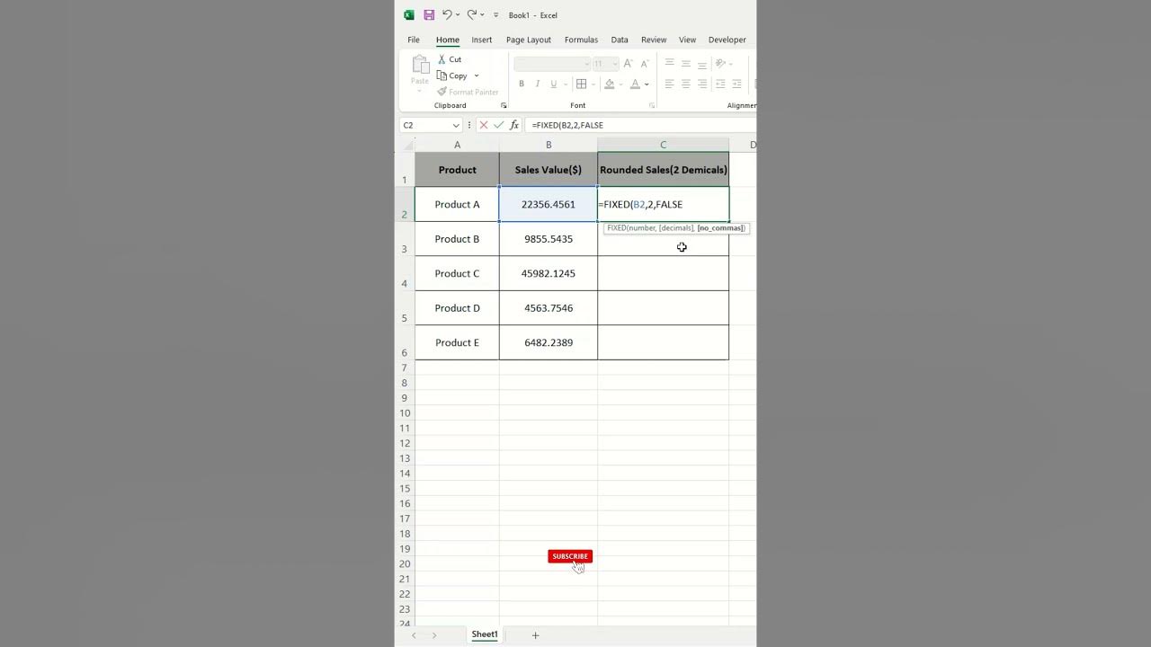 Excel FIXED Function | Round Numbers Perfectly Seconds - YouTube