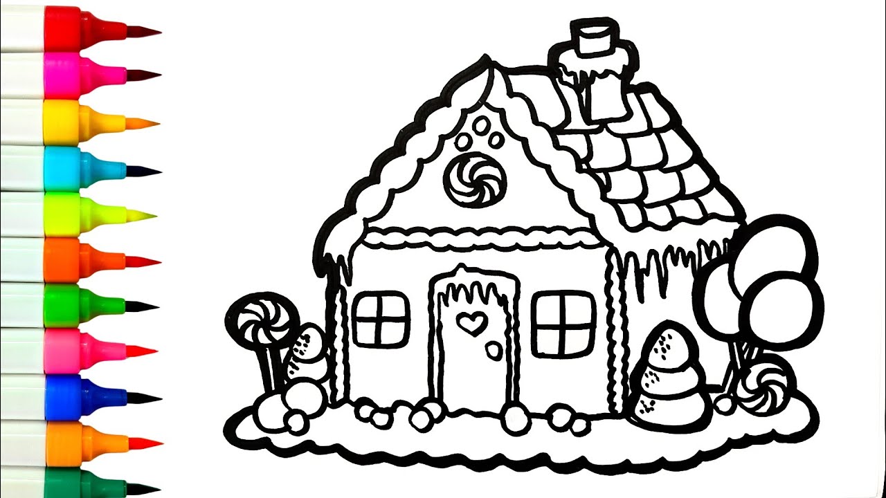 Christmas House Drawing || How to Draw A Christmas House Easy ...