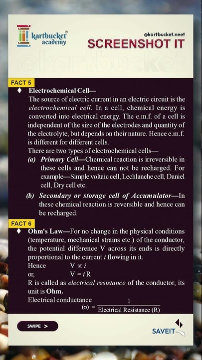 NEET 2023- TOP 8 FACTS For PHYSICS CLASS 12 CHAPTER 2 CURRENT ELECTRICITY PART-1 #neet #physics ...