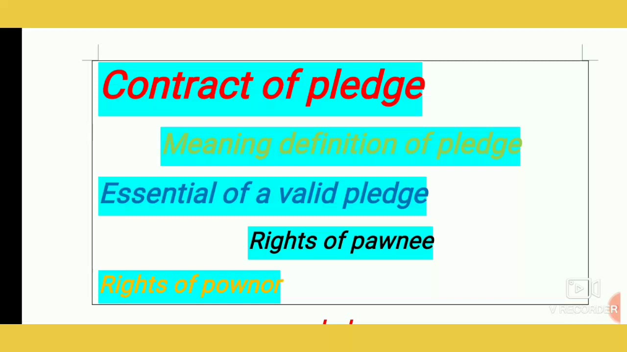 Contract of pledge# - YouTube