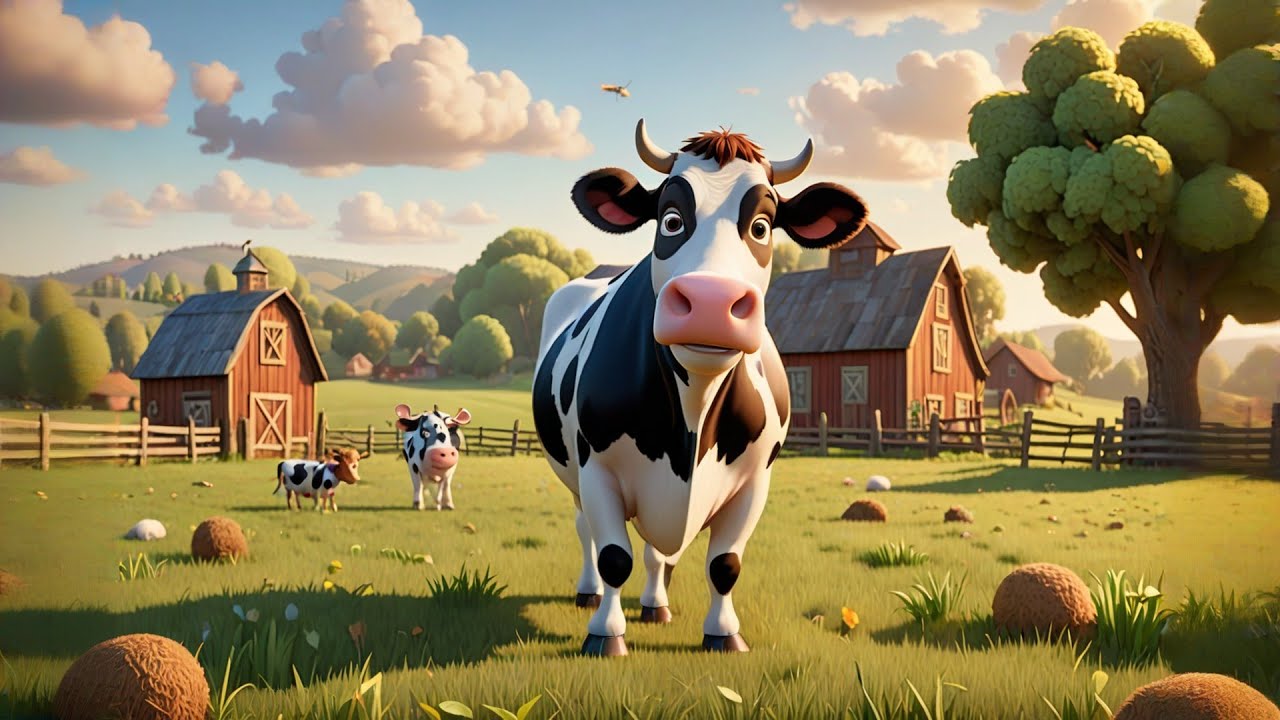 Moo Moo Cow in the Barn | Farm Animal Song for Kids | Nursery Rhymes ...