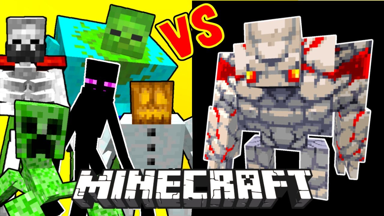 Redstone Golem Vs. Mutant Monsters in Minecraft - YouTube