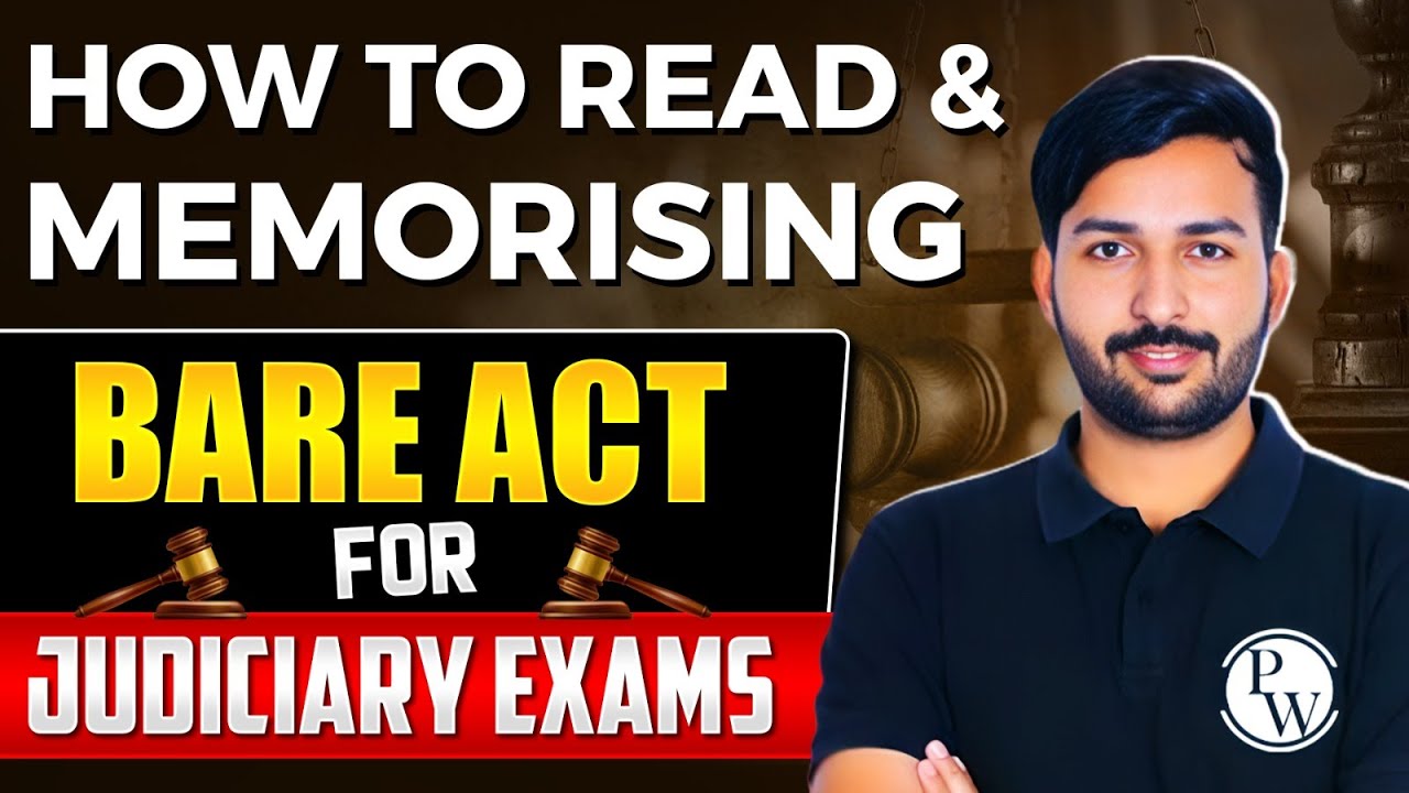 Bare Acts याद करने का बेहतरीन तरीका | Judiciary By PW - YouTube