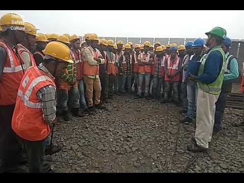 Construction site morning TBT training discuss about labours and ...