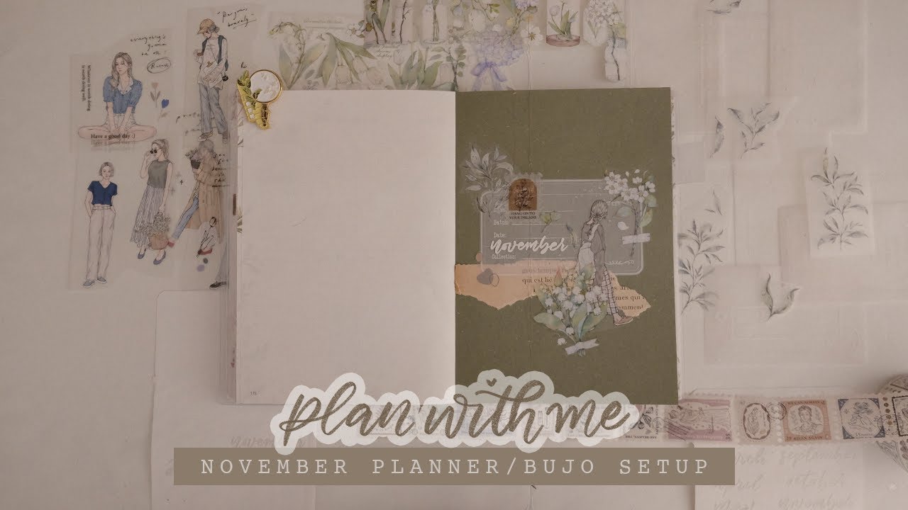 358 PLAN WITH ME; November title page on my Meow illustration bullet ...