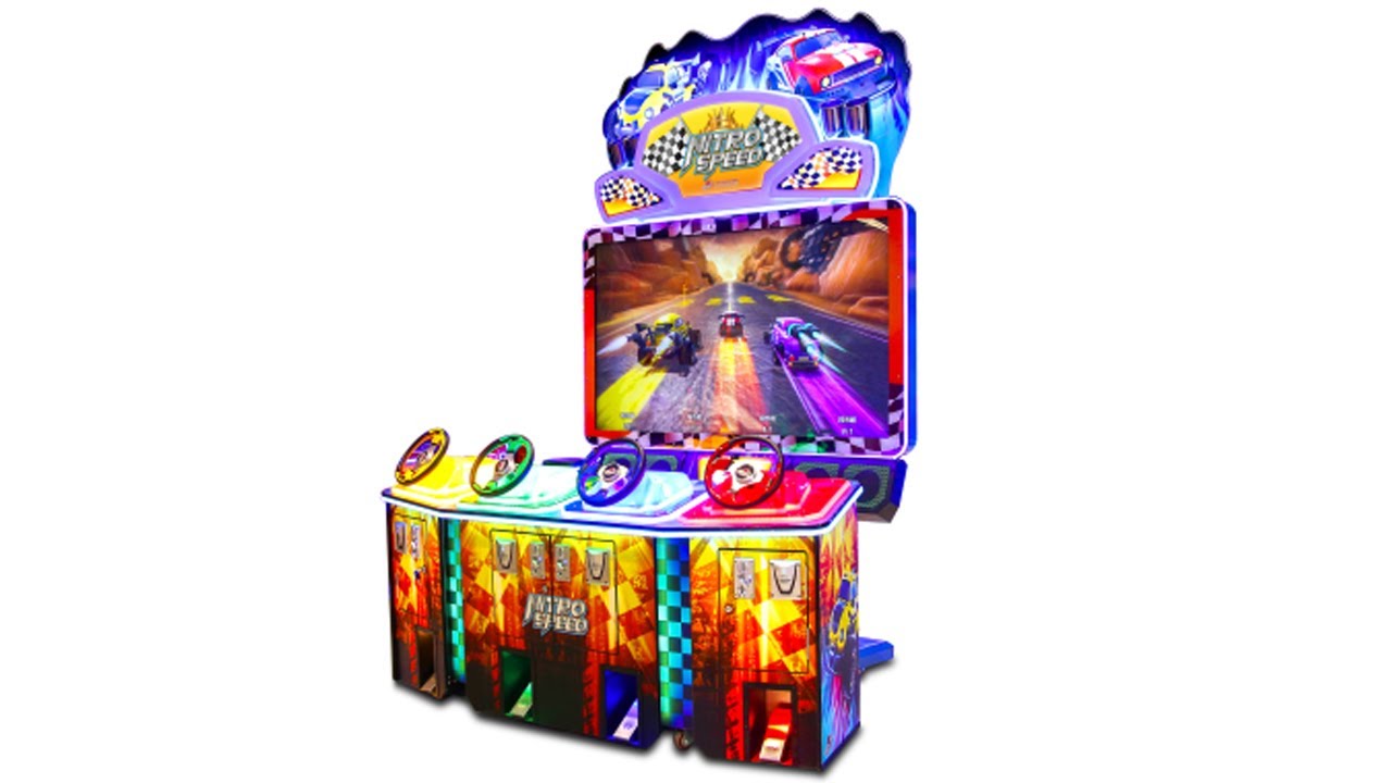 4 Players Nitro Speed Arcade Racing Kids Game Machine - YouTube