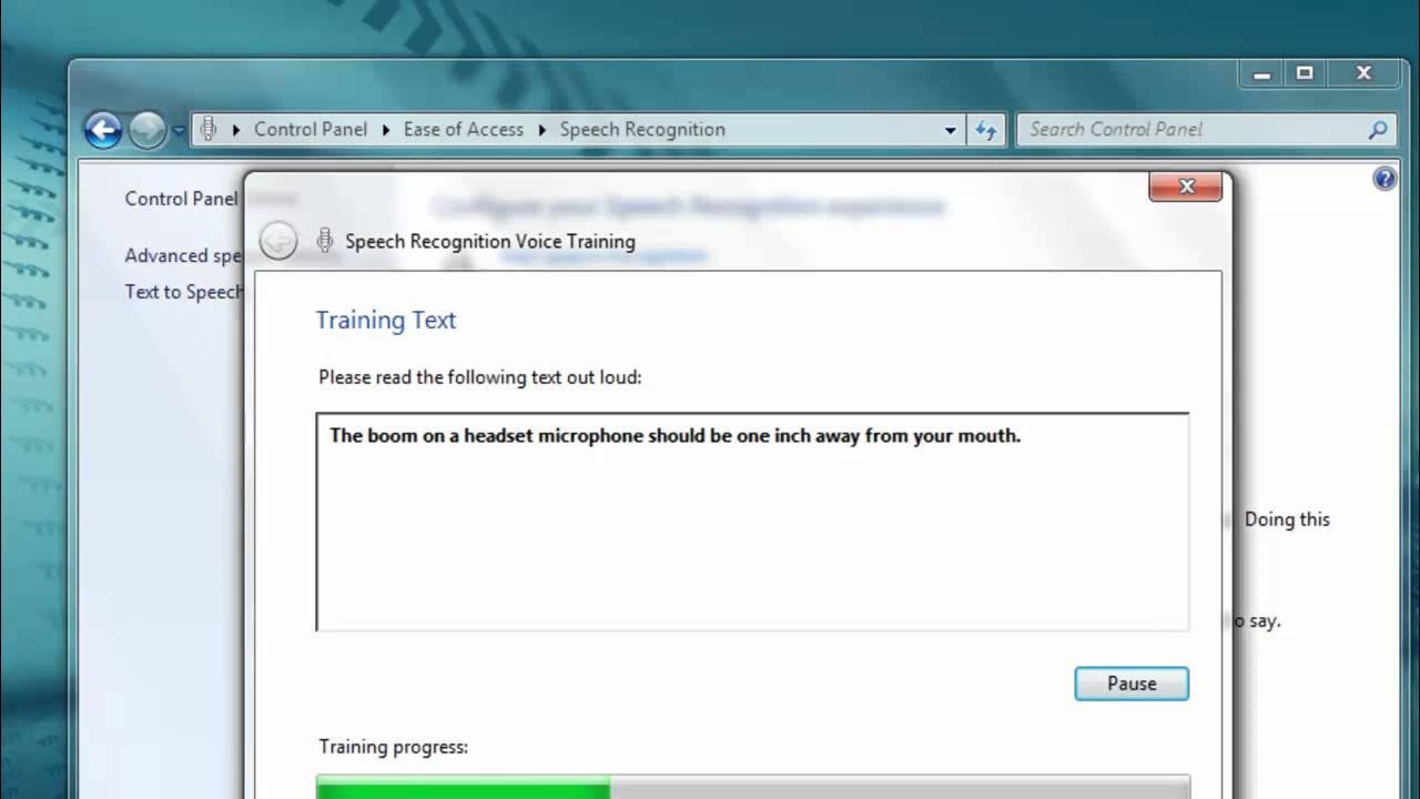 Speech Recognition training for Microsoft Windows 7 - YouTube