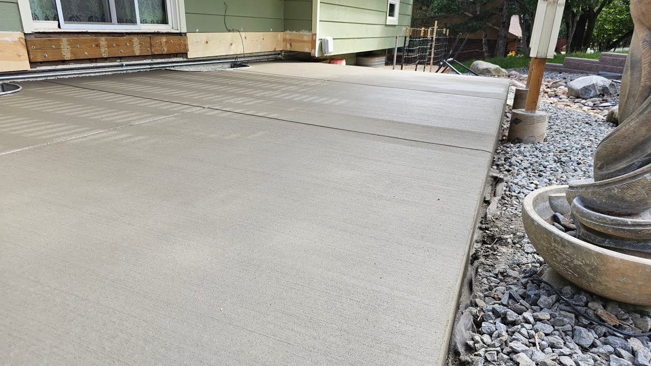 Concrete back patio extension. - YouTube