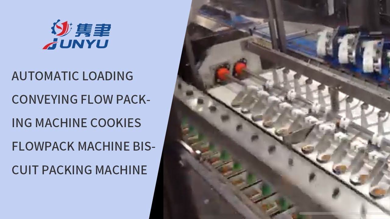 Automatic Loading Conveying Flow Packing Machine Cookies Flowpack Machine Biscuit Packing ...