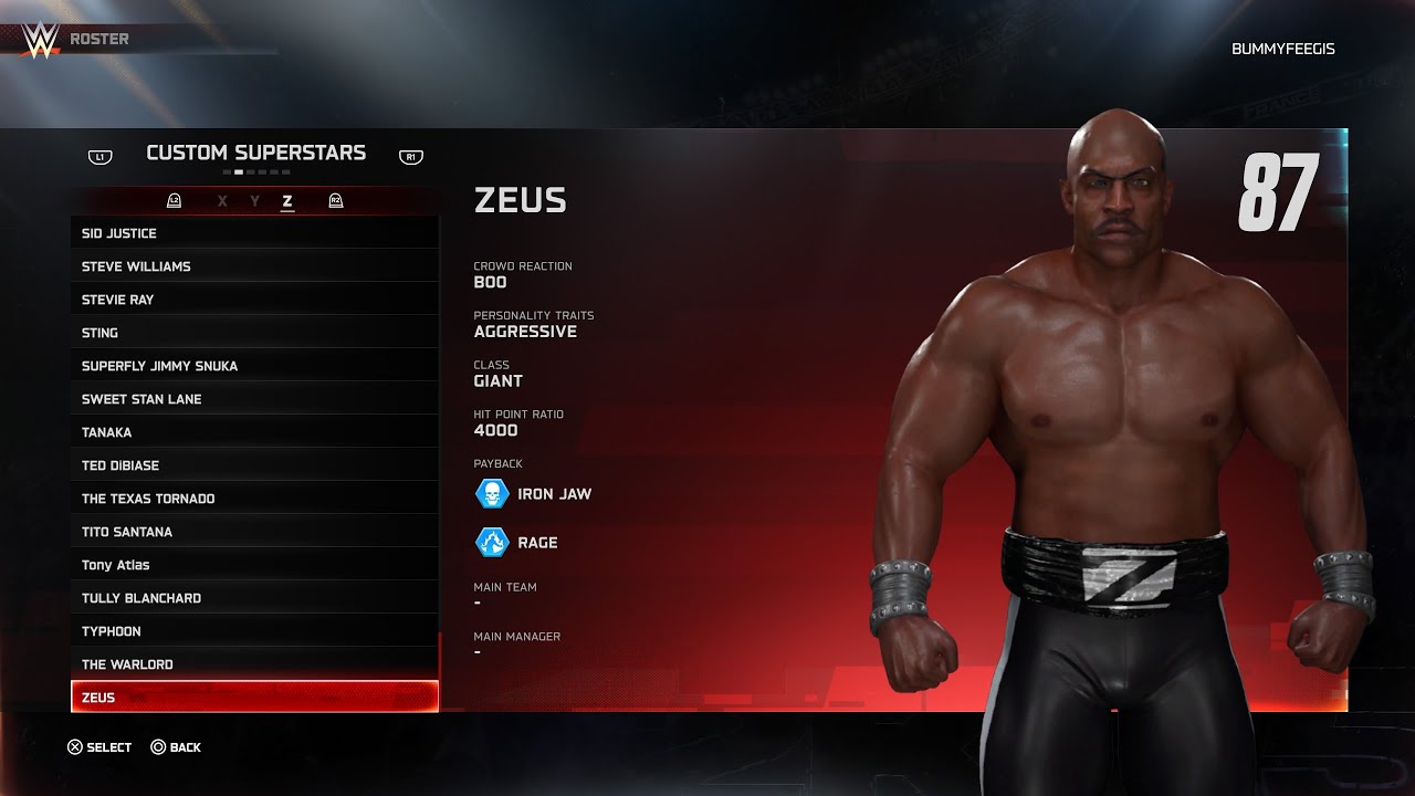 WWE2K25 CAW SEARCH ZEUS - YouTube