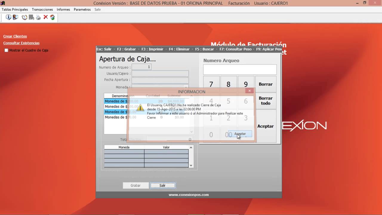Apertura y Cierre de Caja Conexion POS - YouTube