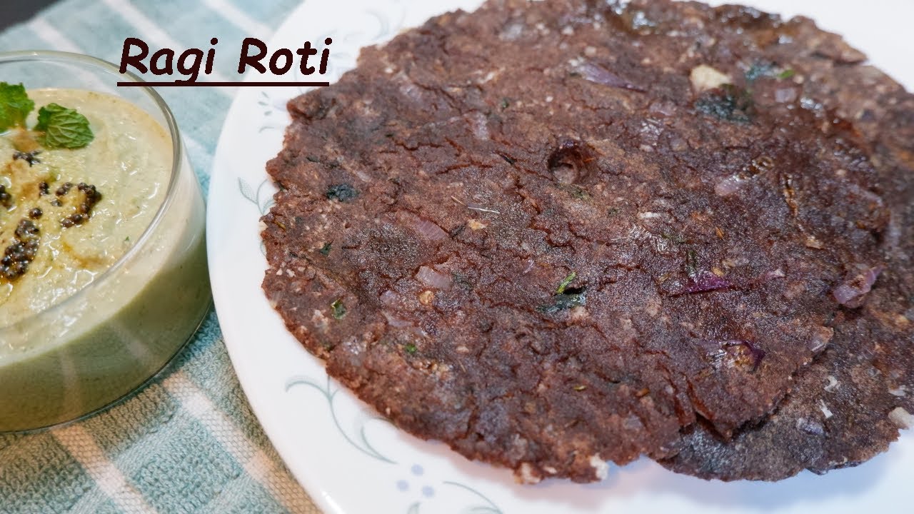 Ragi Roti | Ragi Rotti Recipe & Coconut Chutney | How to make Ragi ...