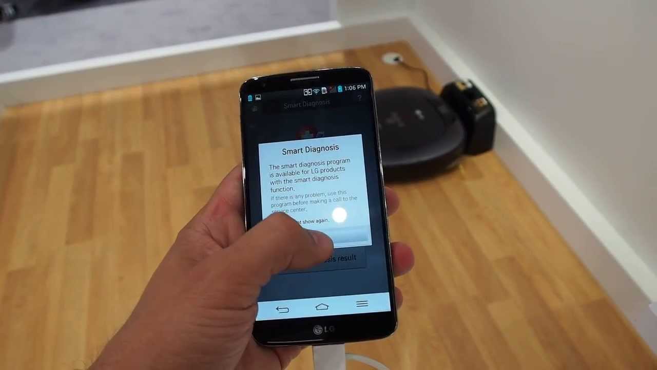 LG Hom-Bot VR6370VMNC porszívó robot okos diagnosztika - YouTube