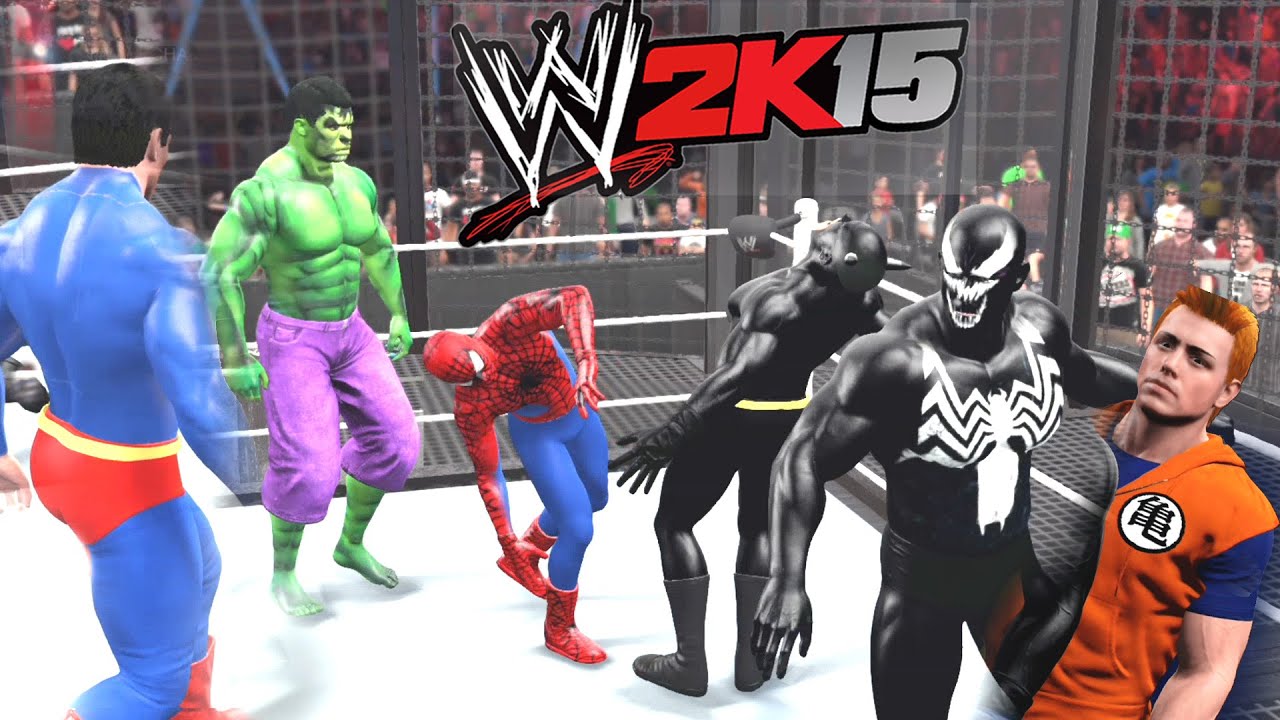 WWE 2K15 - Spiderman vs Batman vs Hulk vs Venom vs Superman vs Goku ...