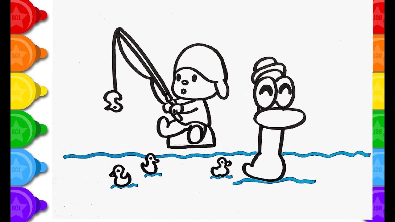 Draw and Color Pocoyo and Pato 👶 ️🦆 Drawings For Kids 🌈 kids fun - YouTube