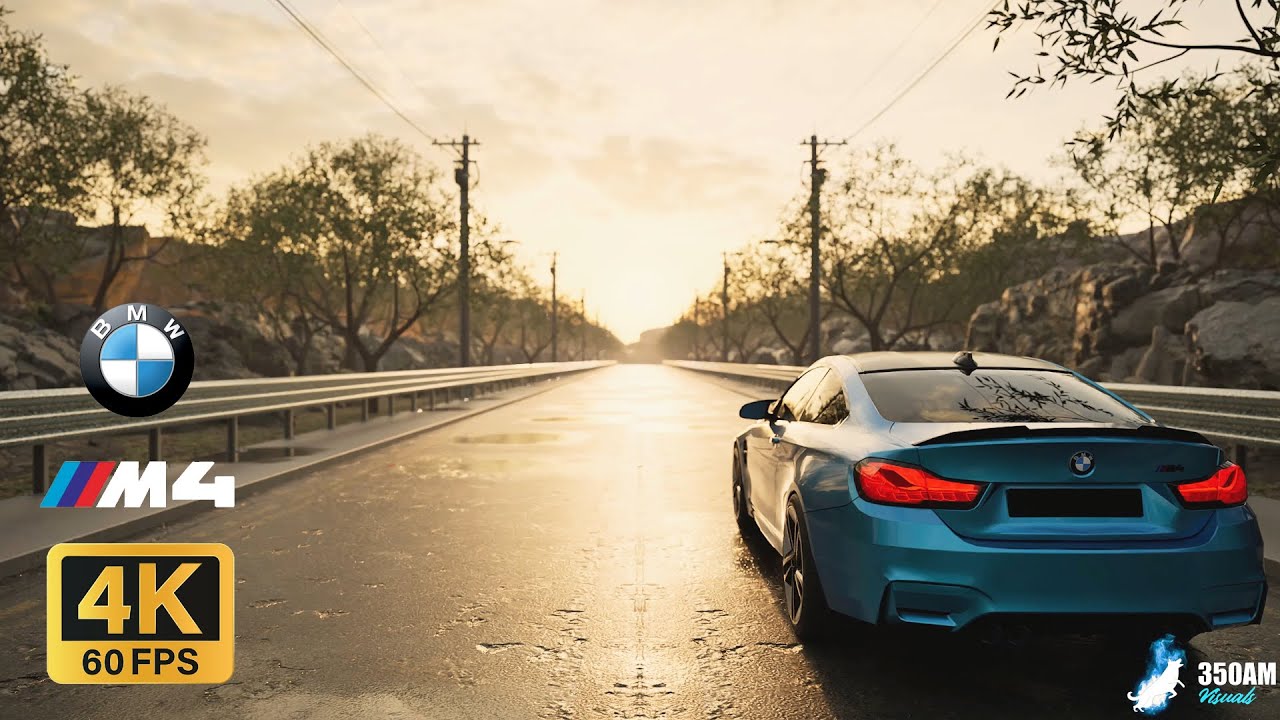 BMW M4 - Ambient Golden Hour Horizon Drive - 4K Ultra HD 60fps - 8 Hour ...