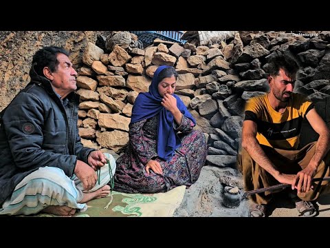 Leila and her mother are making local bread, while her father is attending to his daily tasks.