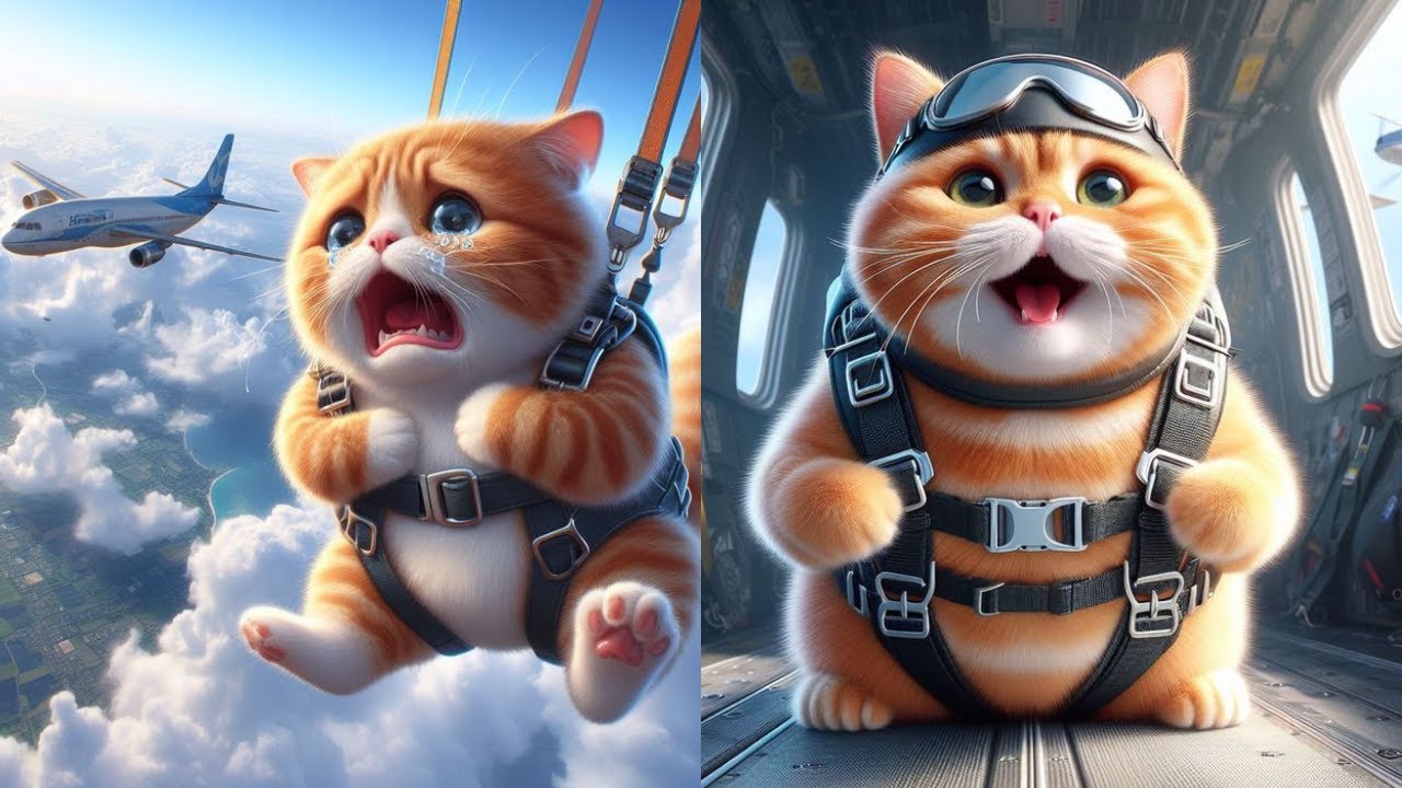 CUTE CAT CRYING | SKYDIVING...😭😭 - YouTube