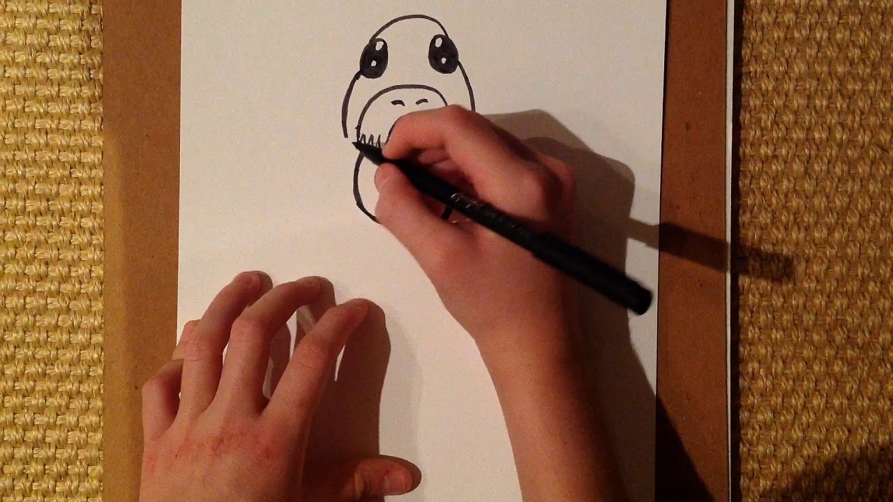 How To Draw A simple Porg (Star Wars The Last Jedi)! - YouTube