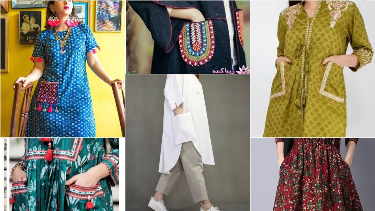 most fashion able styles of pockets for kurtis frocks tops#trending ...