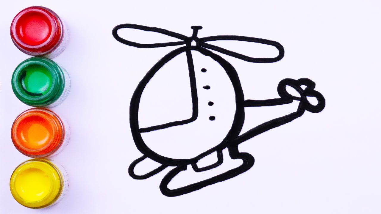 Drawing And Coloring Toy Helicopter For Toddler | Drawing And Painting ...