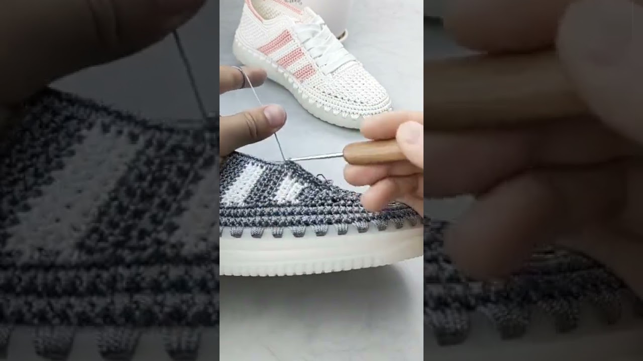 NICE IDEA😍 Very beautiful and easy Sneaker crochet knitting #343 - YouTube