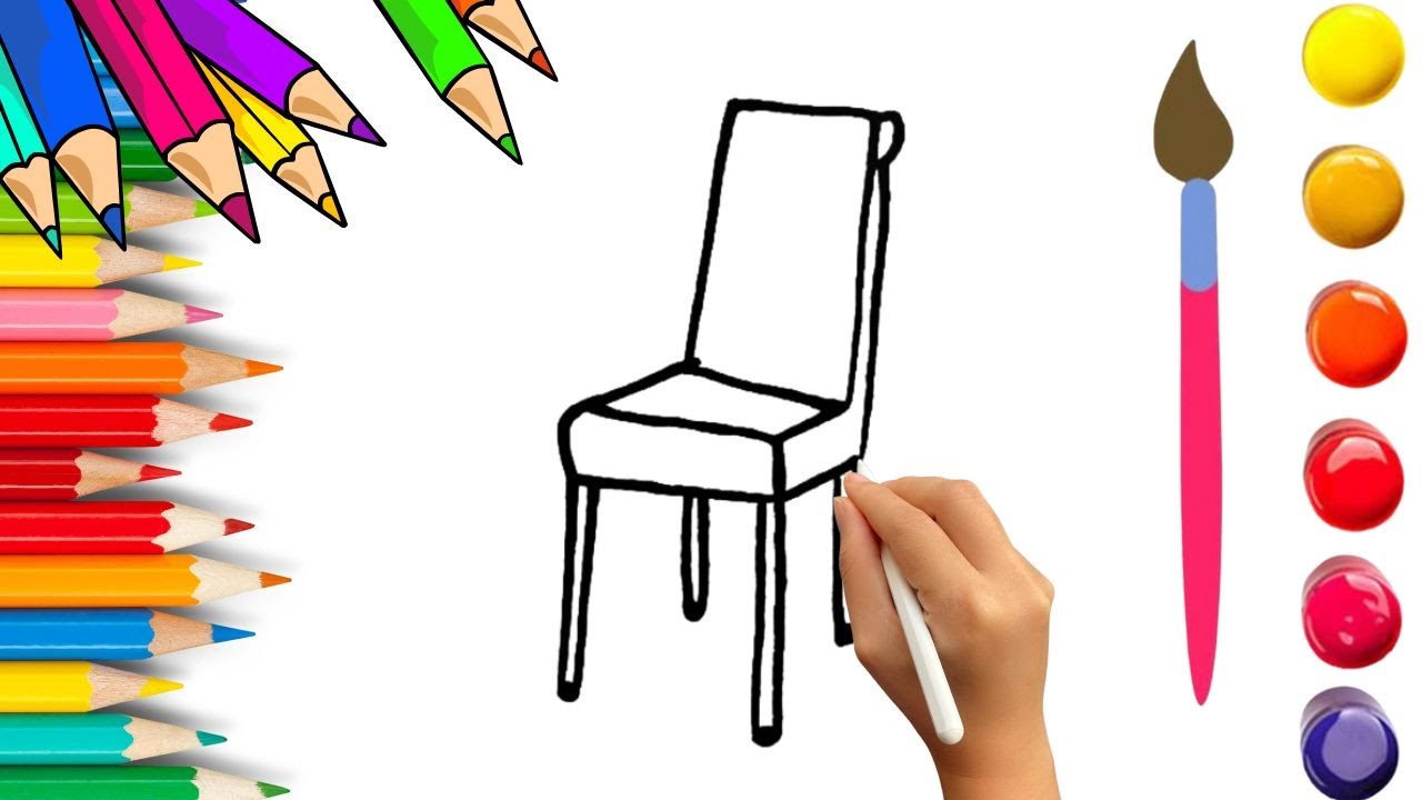 How To Draw cute Chair Drawing, Painting & Coloring For Kids and ...