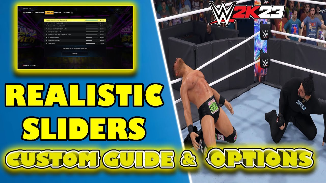 Realistic WWE 2K23: Tips for Best Sliders (AI V AI) - YouTube