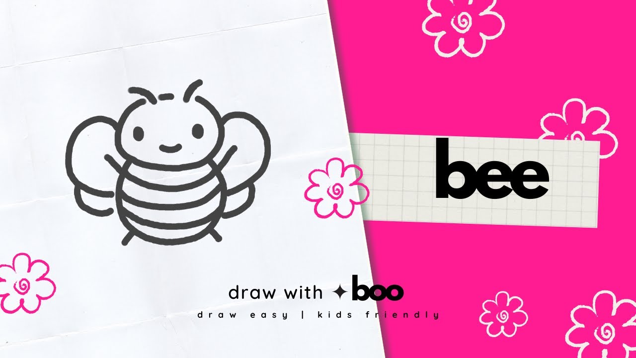 How to draw a Bee SIMPLE and EASY doodle 🐝🐝 | DRAW WITH BOO - YouTube