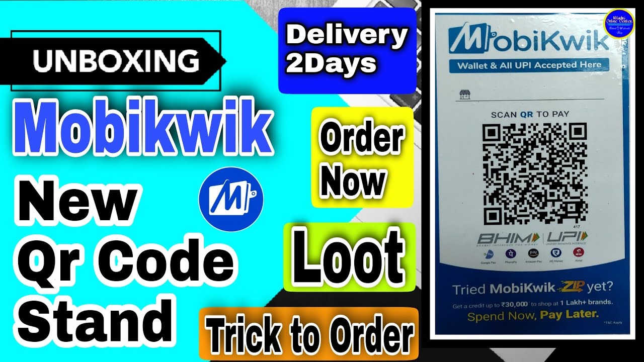 Mobikwik Business New QR Code Design Unboxing || Agent Number Free ...