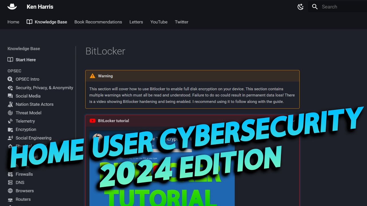 Ultimate Home User Cybersecurity Resource (2024 Edition) - YouTube