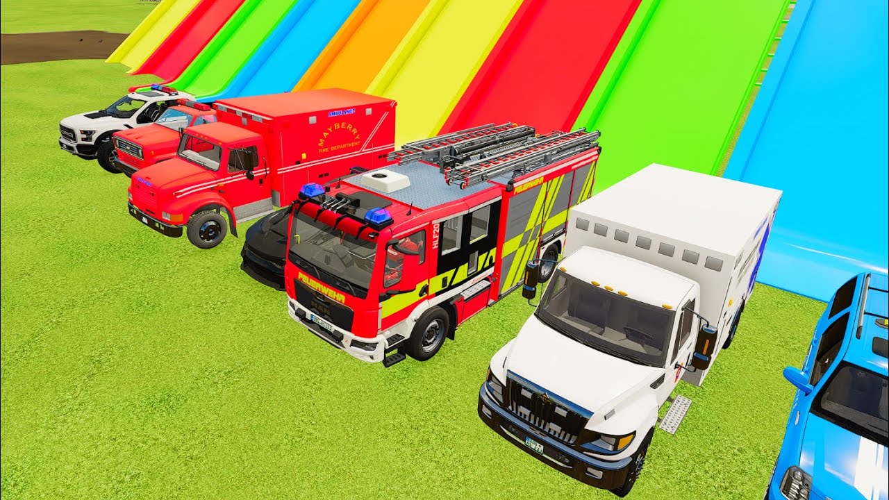 Police Car Ambulance Fire Truck Police Cars Ambulances Fire Trucks Game ...