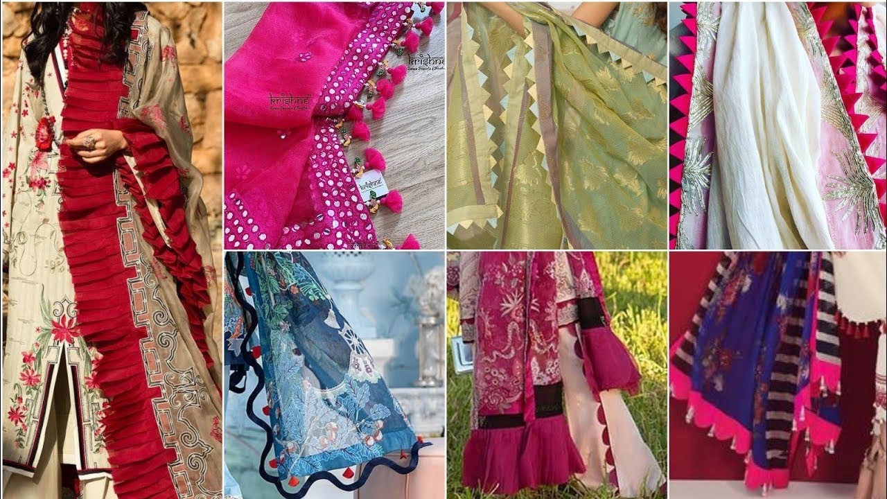 Dupatta design ideas|Dupatta design ideas handmade|Dupatta designing ...