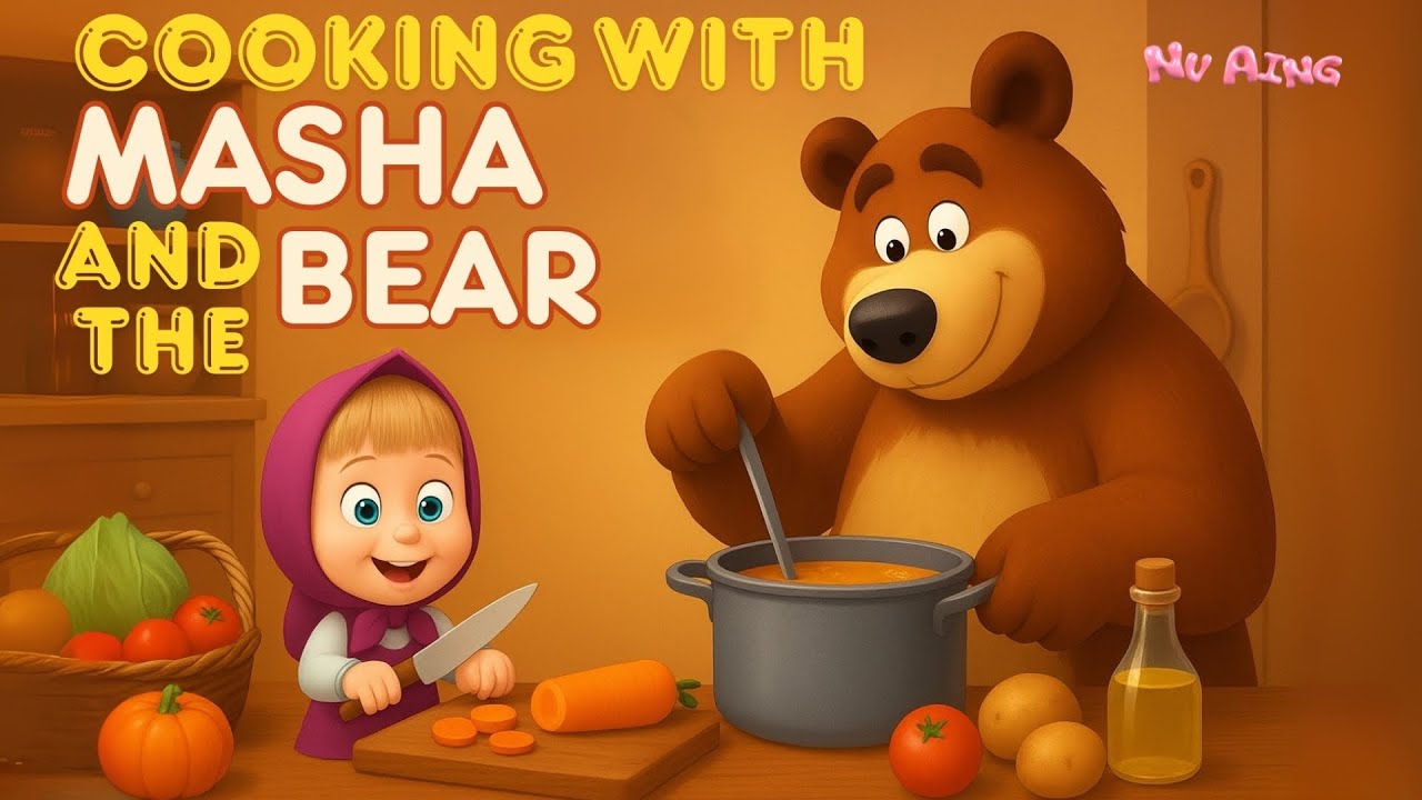 COOKING WITH MASHA AND THE BEAR || LAGU MASHA || YUK BELAJAR MASAK ...
