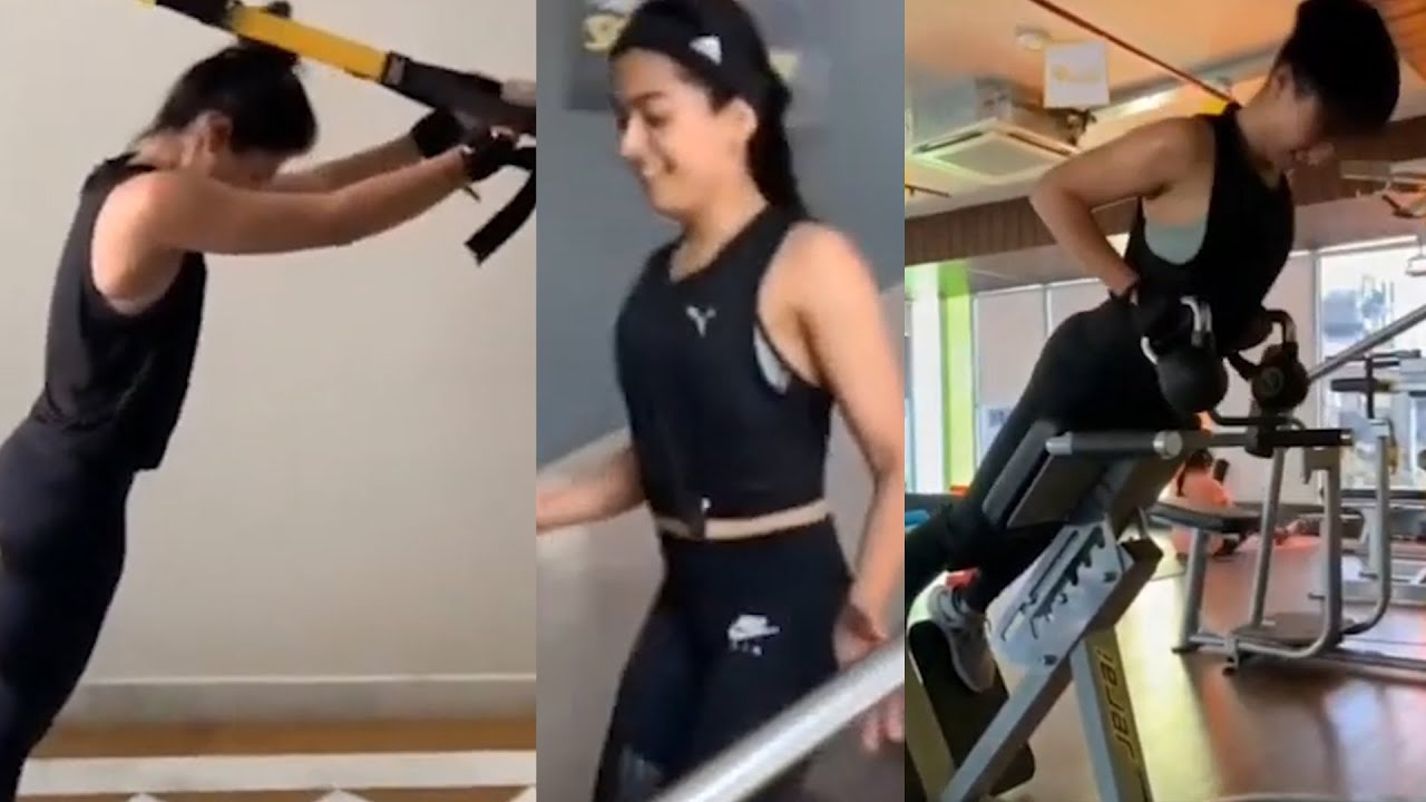 Rashmika Mandanna GYM Workout in Home | Dotentertainment - YouTube