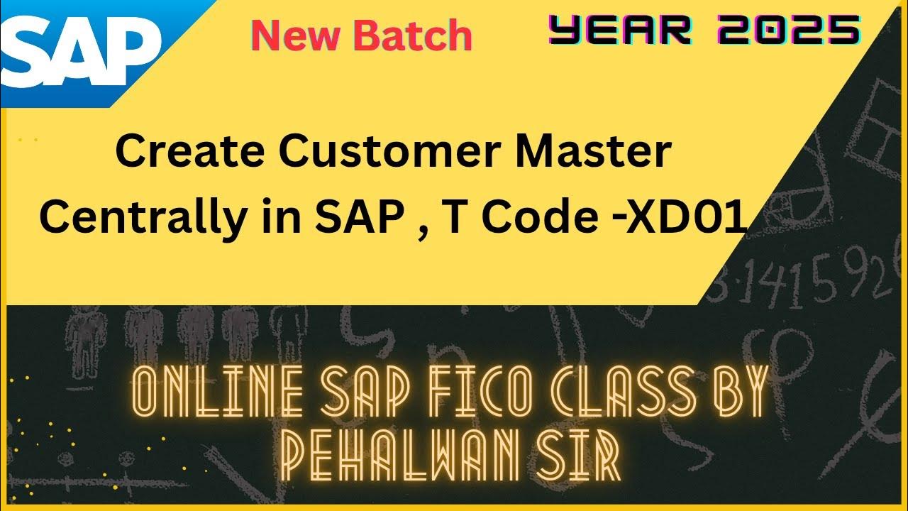 Create Customer Master Centrally in SAP Tcode-XD01 #SAP FICO Online Course in English - YouTube